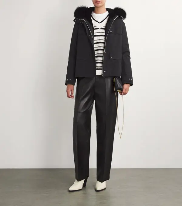 YVES SALOMON Rabbit Fur-lined Parka Coat
