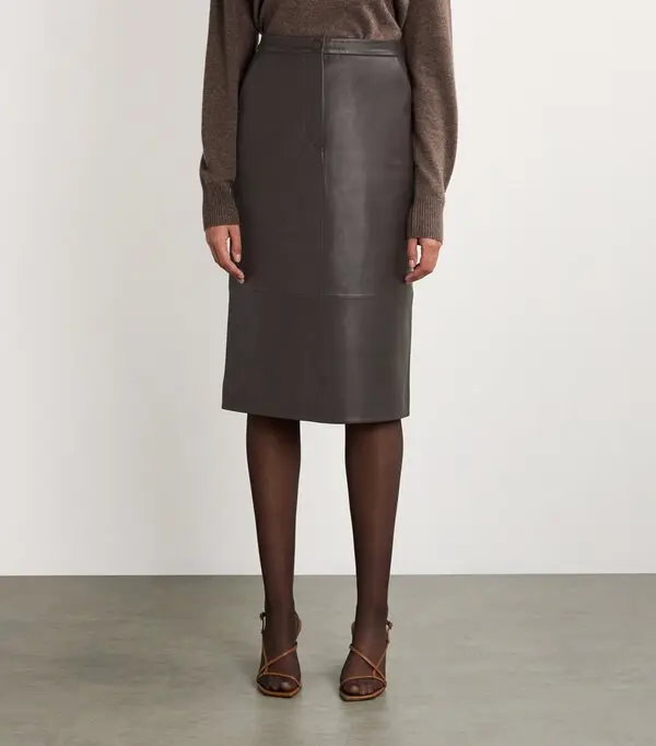 YVES SALOMON Nappa Leather Pencil Skirt