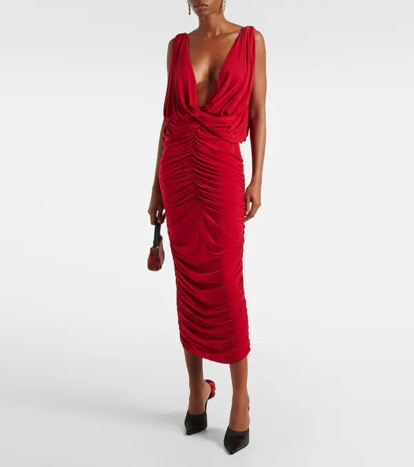 Magda Butrym Draped Ruched Midi Dress