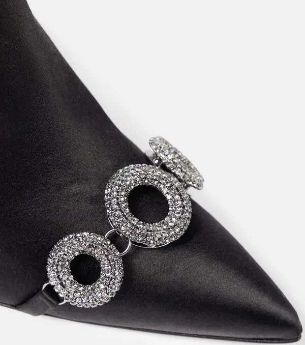 Manolo Blahnik Embellished Satin Ankle Boots