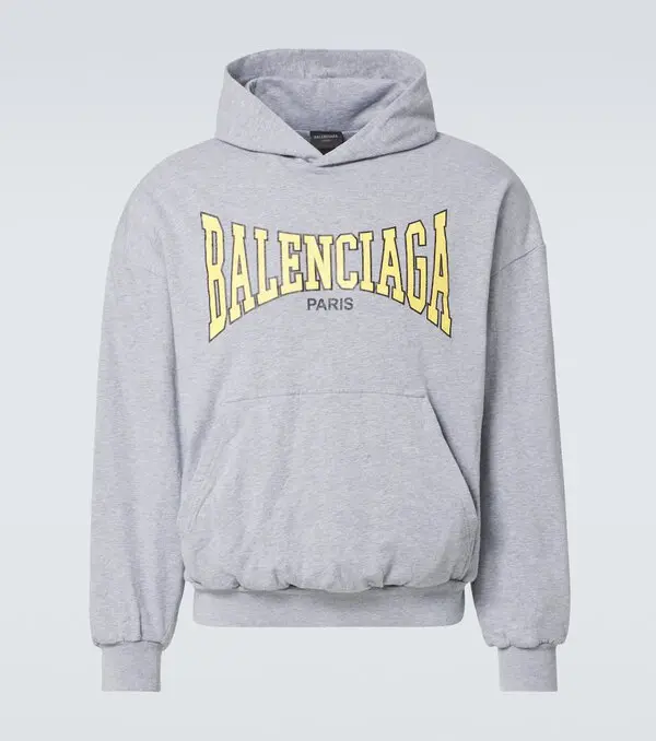 Balenciaga Cotton Jersey Hoodie - Grey