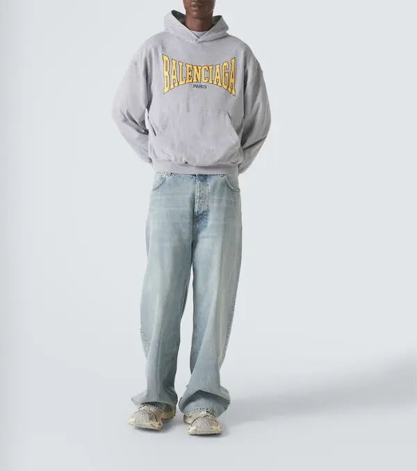 Balenciaga Cotton Jersey Hoodie - Grey