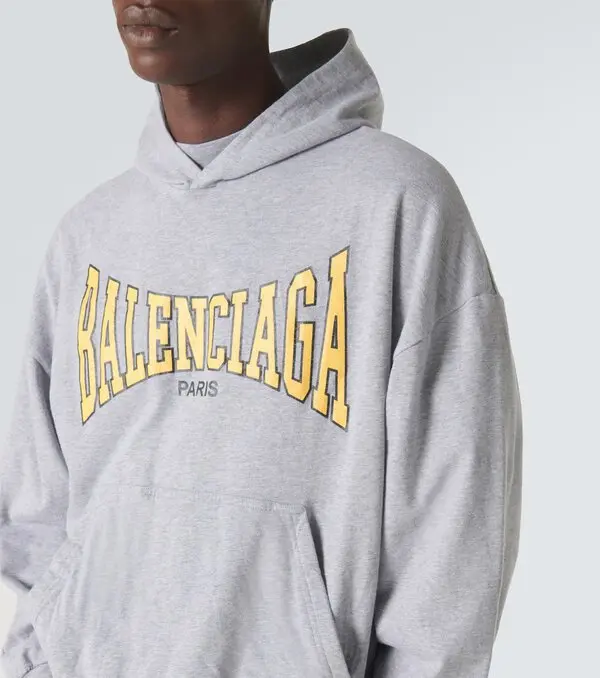 Balenciaga Cotton Jersey Hoodie - Grey