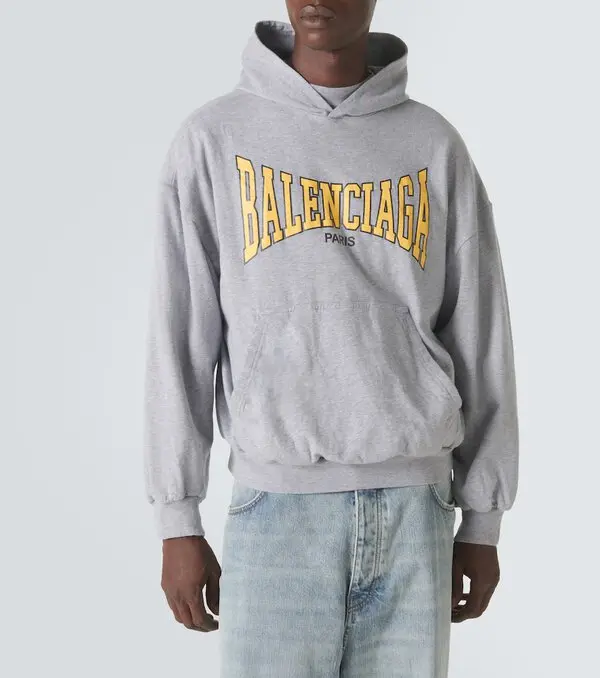 Balenciaga Cotton Jersey Hoodie - Grey