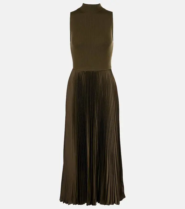 Polo Ralph Lauren Knitted Plissé Midi Dress