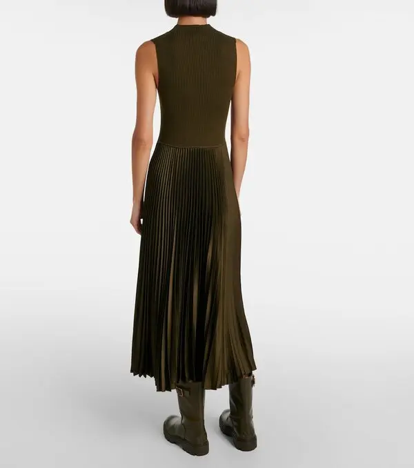 Polo Ralph Lauren Knitted Plissé Midi Dress