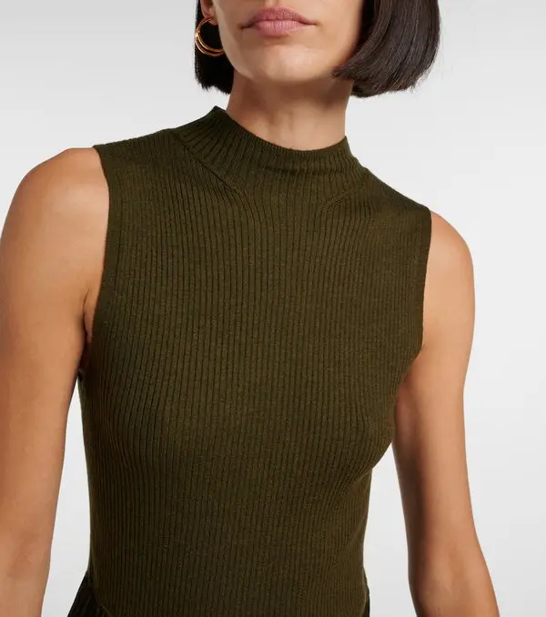 Polo Ralph Lauren Knitted Plissé Midi Dress