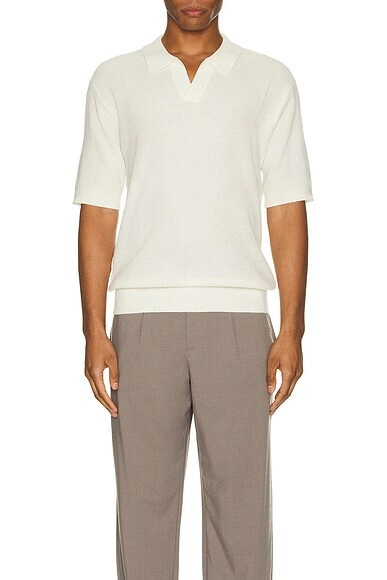 Saturdays Nyc Alex Merino Wool Open Placket Polo