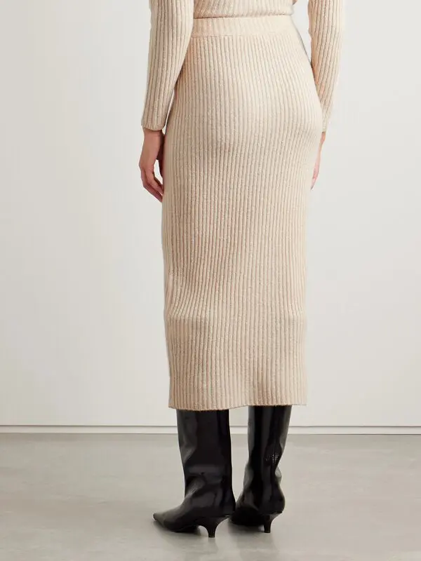 Co Ribbed Wool-blend Midi Skirt