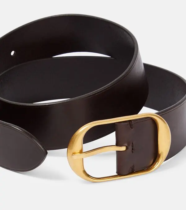 NILI LOTAN Leather Belt - Brown