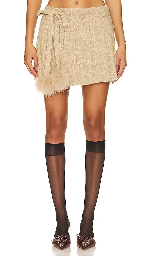 LOBA Nili Pleated Wrap Skirt - Tan