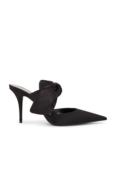 Saint Laurent Killer Mule" In Black Satin With Knot Detail