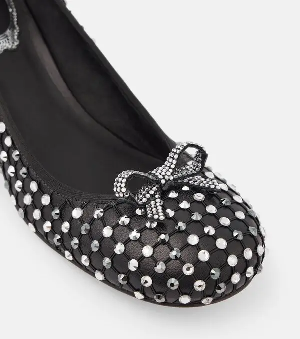 Rene Caovilla Crystal-embellished Leather Pumps