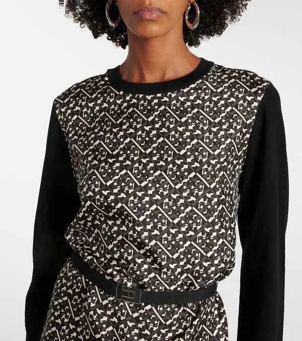 Tory Burch Belted Wool Midi Dress