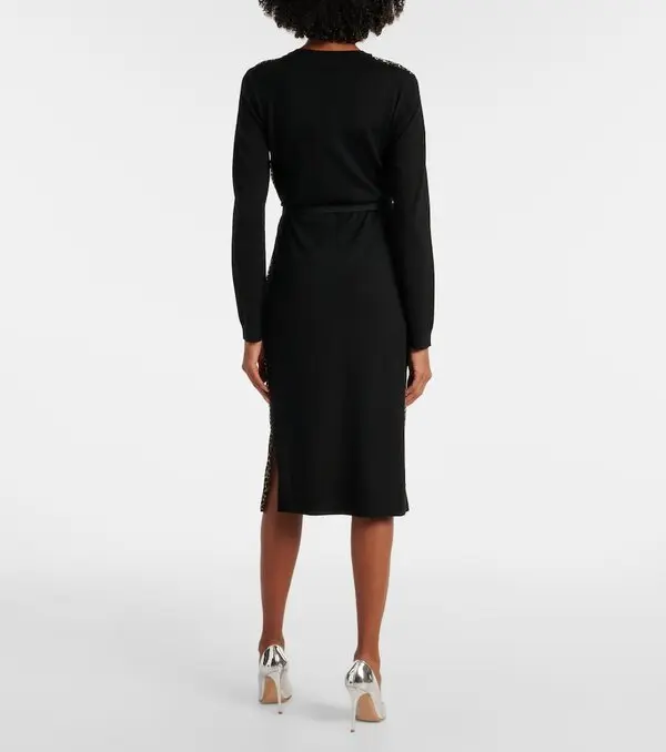 Tory Burch Belted Wool Midi Dress