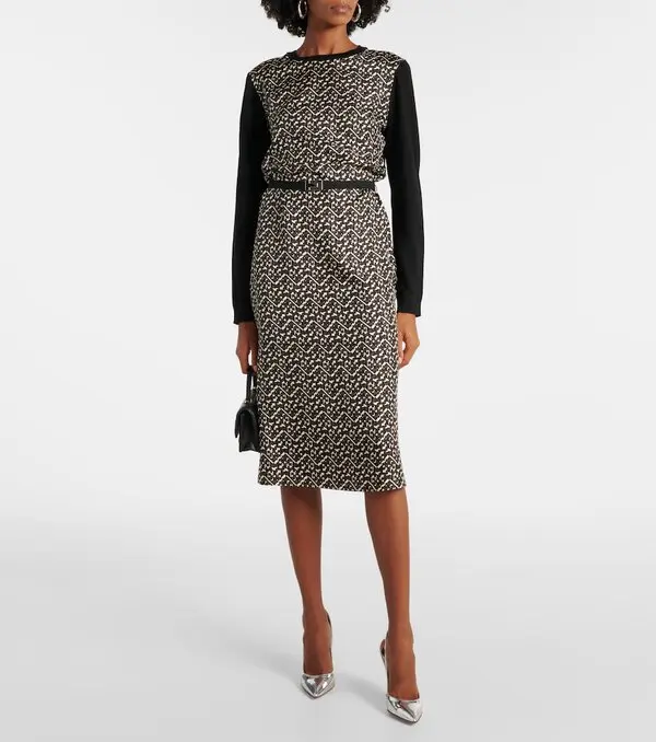 Tory Burch Belted Wool Midi Dress