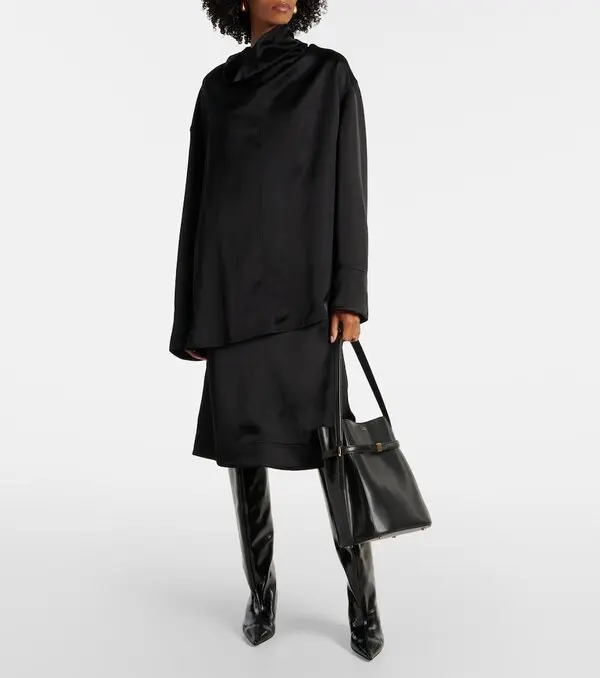 TOTEME Leather Bucket Bag - Black