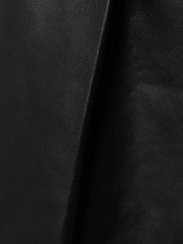 Balmain Cropped Pleated Leather Wide-leg Trousers