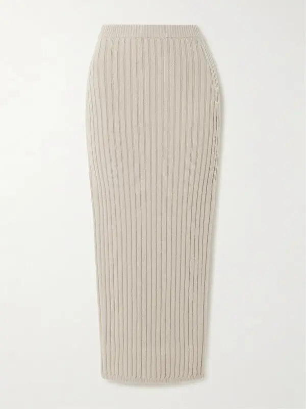 Max Mara Ribbed Wool-blend Maxi Skirt