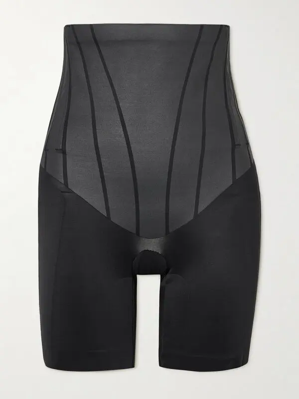 Spanx Spanxsupersculpt™ Totalcontour High-waisted Mid-thigh Shorts - Black
