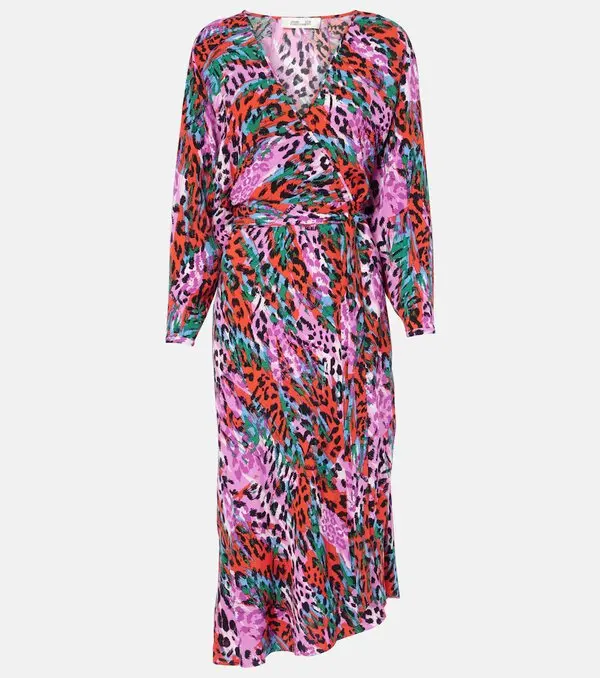 Diane Von Furstenberg Eloise Leopard-print Midi Dress - Multicoloured