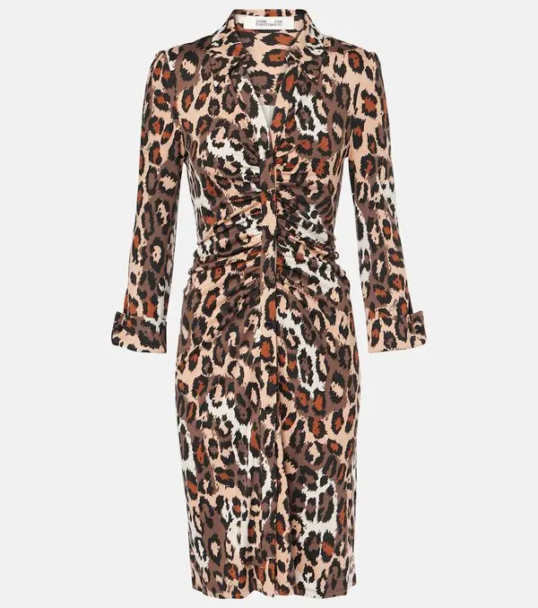 Diane Von Furstenberg Leopard-print Midi Dress - Brown