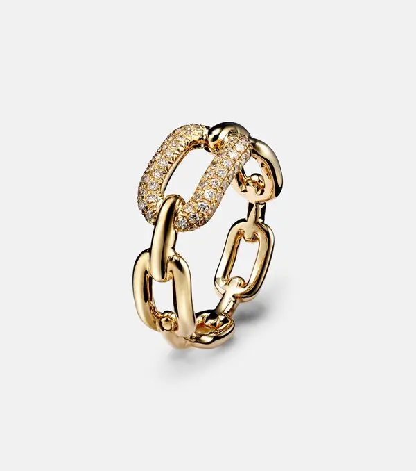 Shay Jewelry 18kt Yellow Diamond Link Ring
