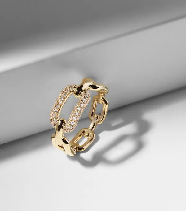 Shay Jewelry 18kt Yellow Diamond Link Ring