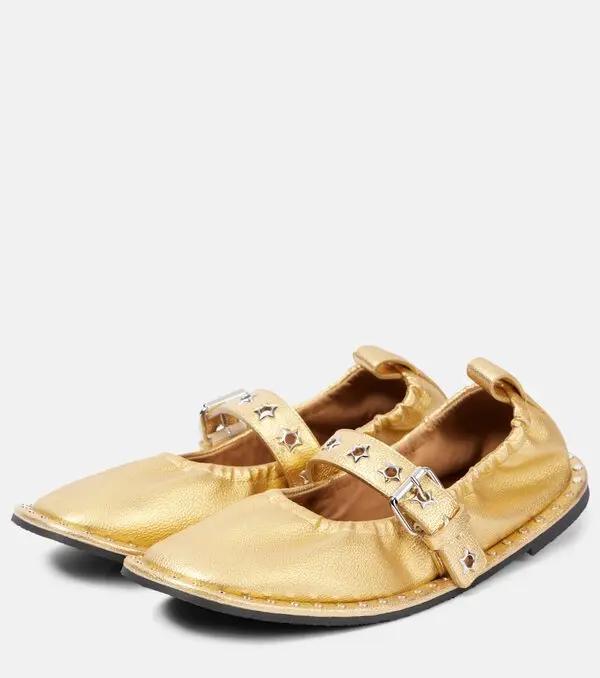 Stella McCartney Metallic Mary Jane Flats