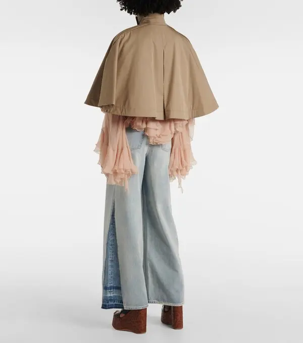 Chloé Cropped Cotton Gabardine Cape