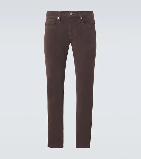 FRAME Mid-rise Slim Twill Pants - Brown