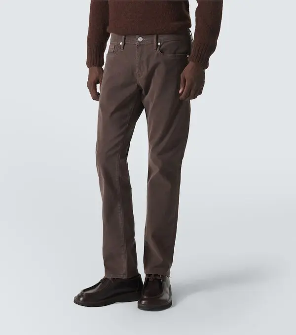 FRAME Mid-rise Slim Twill Pants - Brown