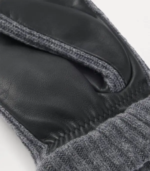 BOSS Leather And Wool-trim Gloves