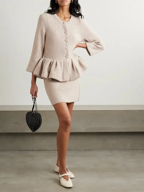 LIBEROWE Ribbed Cashmere Mini Skirt