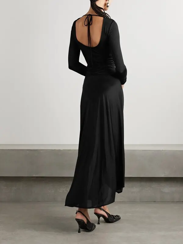 Acne Studios Ruched Stretch-jersey Maxi Dress