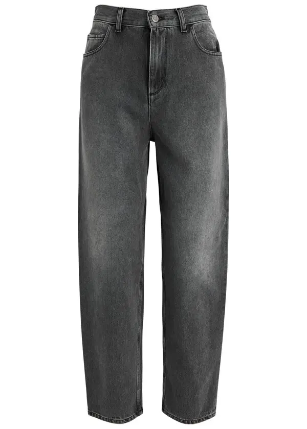 Moncler Faded Cropped Straight-leg Jeans