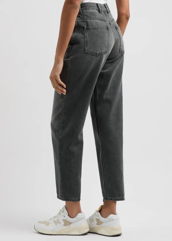 Moncler Faded Cropped Straight-leg Jeans