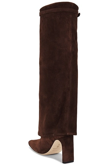 Staud Wally Foldover High Heel Boot - Mahogany