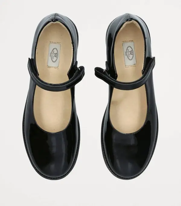 PAPOUELLI Emilia Patent Leather Mary Janes - Black