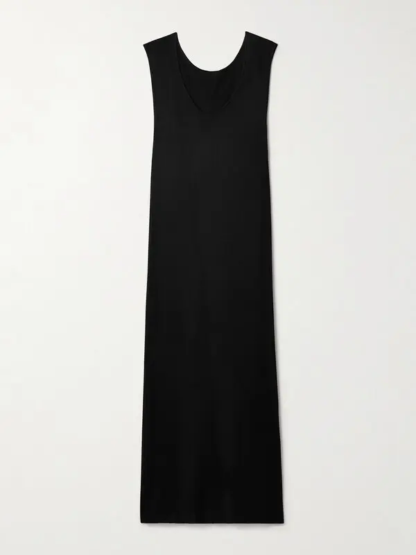 THE ROW Agla Stretch-knit Maxi Dress - Black