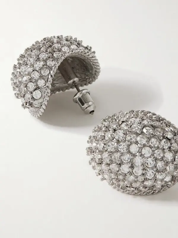 JENNIFER BEHR Tinsel Rhodium-plated Crystal Earrings