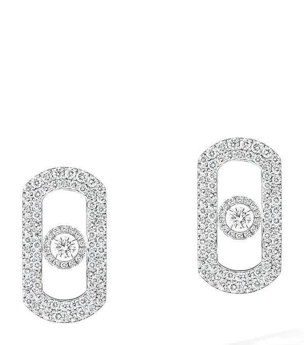 Messika So Move Diamond Earrings In White Gold - Silver