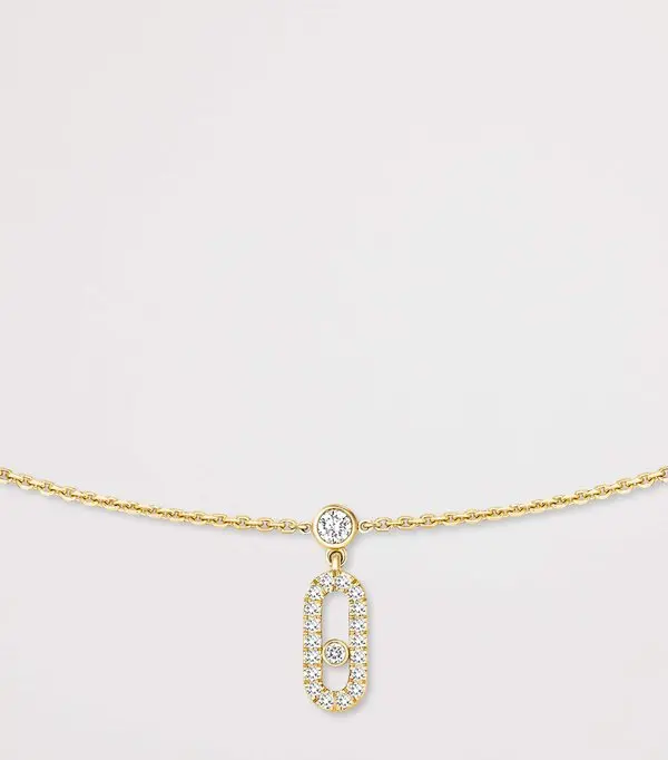 Messika Move Uno Yellow And Diamond Pavé Necklace