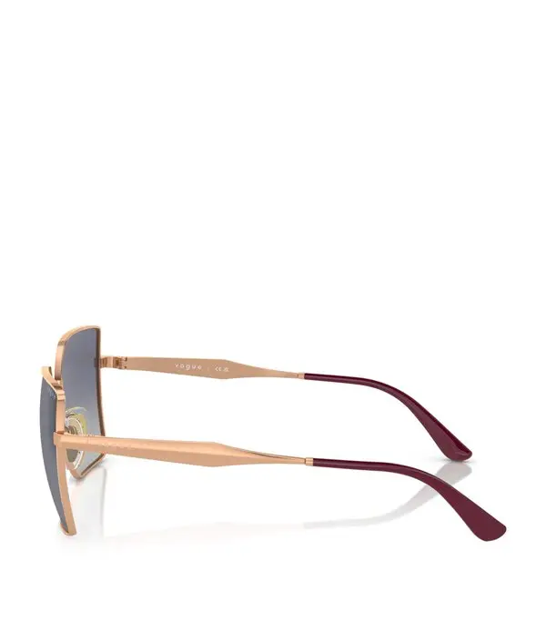 VOGUE Rose Tone Oversized Square Frame Sunglasses