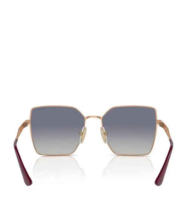 VOGUE Rose Tone Oversized Square Frame Sunglasses