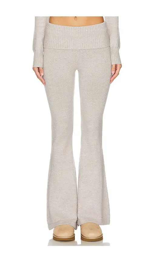 Lioness Muse Knit Flare Trousers - Neutral