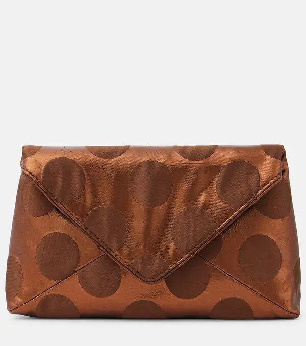 Dries Van Noten Polka-dot Clutch - Brown