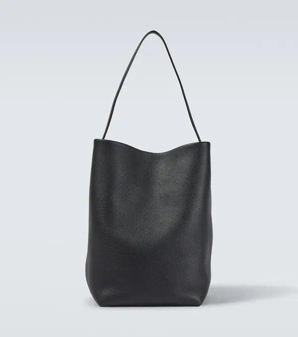 THE ROW Park Large Leather Tote Bag - Black