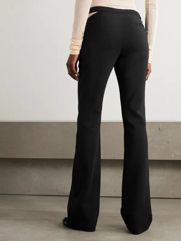 COURREGES Courrèges Cutout Buckled Flared Wool-blend Trousers