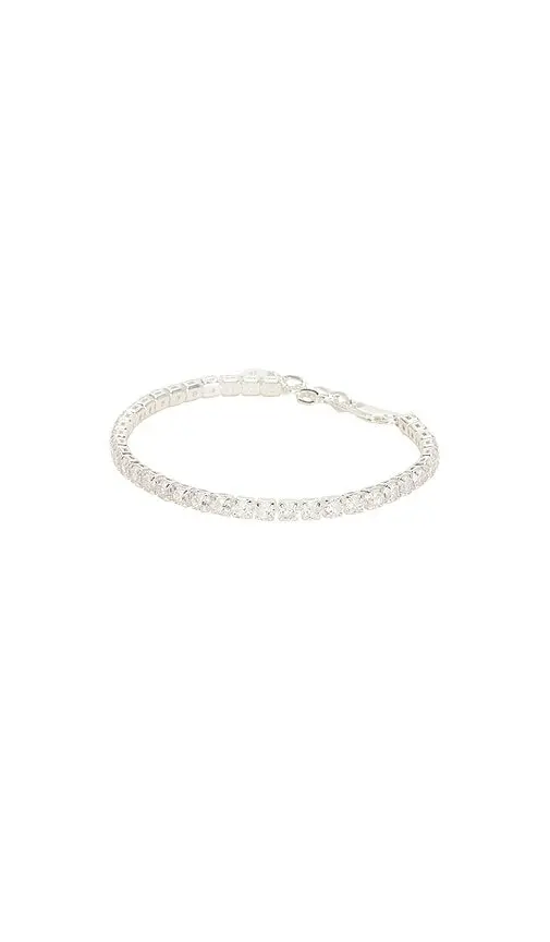 Ettika Crystal Tennis Bracelet - Metallic Silver